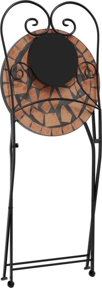 Mozaikový bistro set terakotový železo a keramika 3216352
