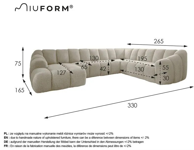 Světle šedá rohová pohovka (pravý roh/do "U") Shell – Miuform