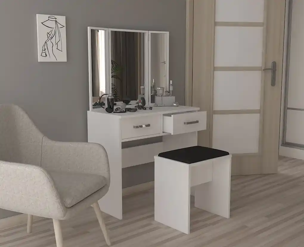 Toaletní stolek s taburetem Camis | BIANO