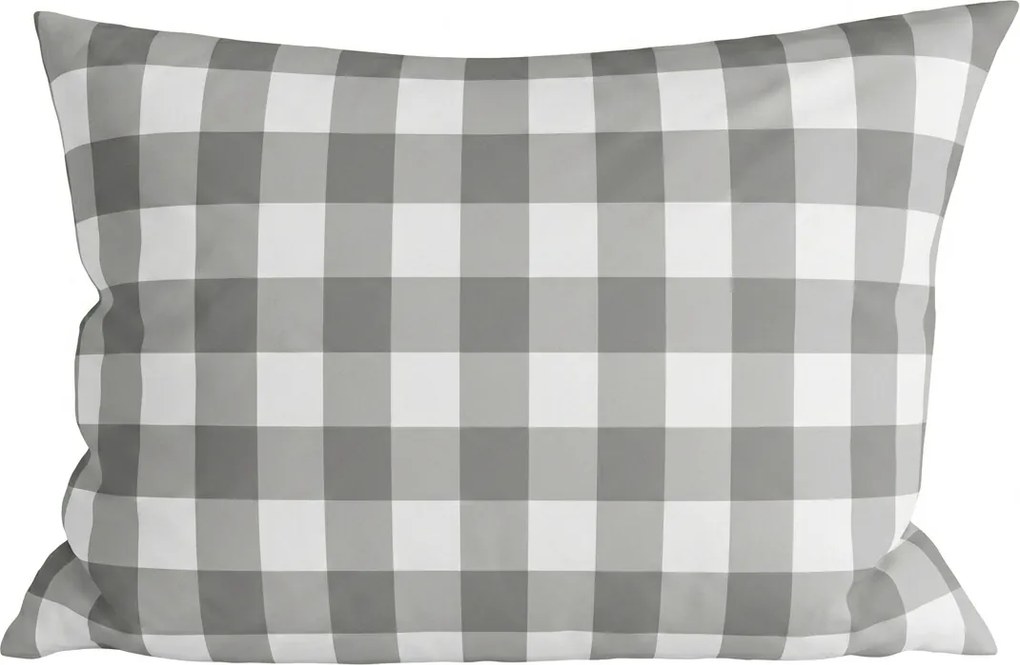 Povlak na polštář z mikrovlákna COUNTRY CHECK 70x90 cm, zeleno-šedý