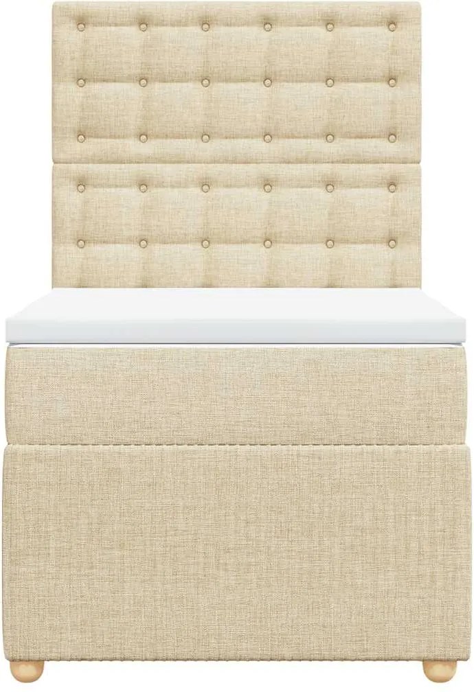 Box spring postel s matrací krémová 100 x 200 cm textil 3291986
