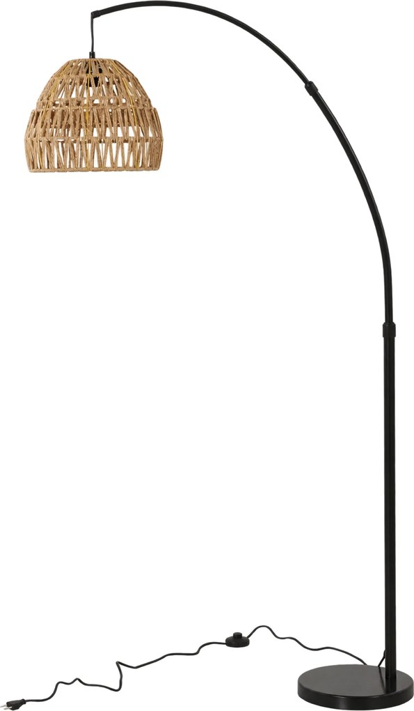 HOMCOM oblouková stojací lampa s dvojitým stínidlem, černá
