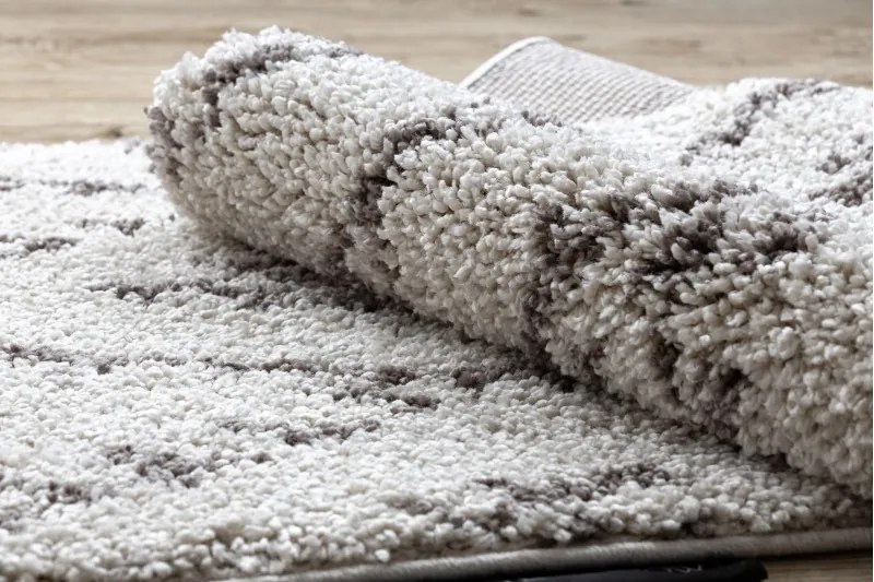 Dywany Łuszczów, Běhoun Berber Fez cream, 80x250, bílá, ložnice
