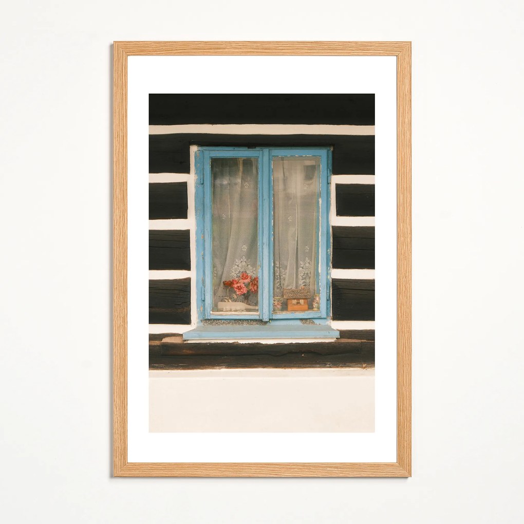 Kristýna Mládková | Okno šumavské chaloupky Rám: Dubový, Velikost: 60 x 40 cm
