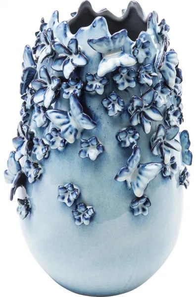 Váza Butterflies 35 cm - světle modrá