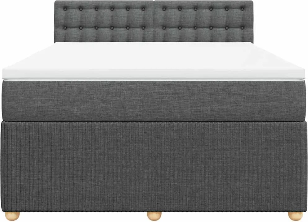 Box spring postel s matrací tmavě šedá 140x200 cm textil 3287494