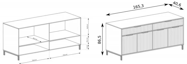 Komoda Eleganzo 165,3 cm indigo