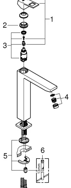 GROHE 23406AL0 - Umyvadlová baterie EUROCUBE velikost XL grafit