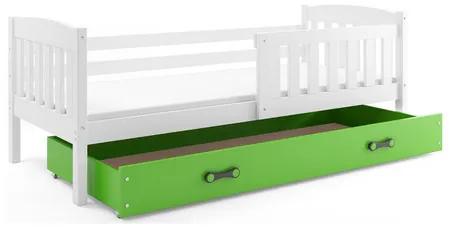 Dětská postel KUBUS s úložným prostorem 90x200 cm - bílá Zelená