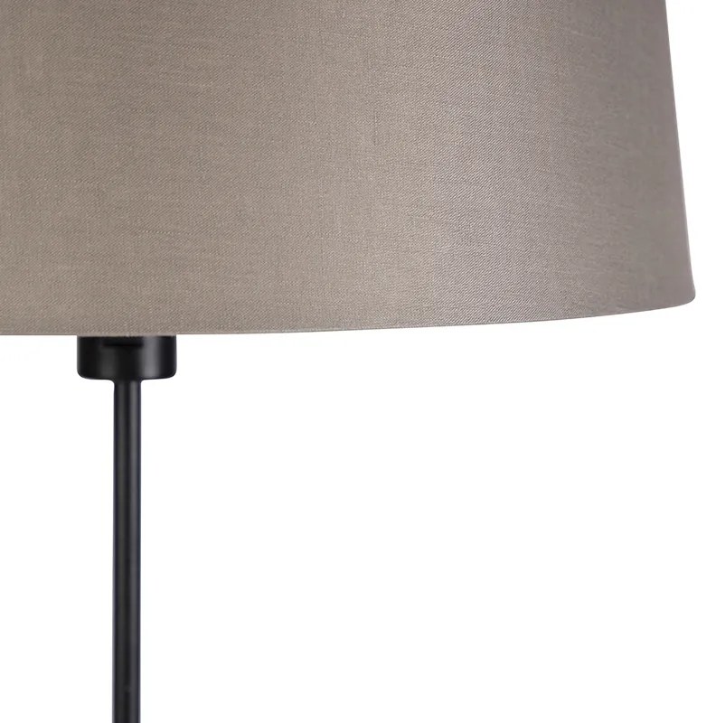 Stojací lampa černá s odstínem taupe lnu nastavitelná 45 cm - Parte