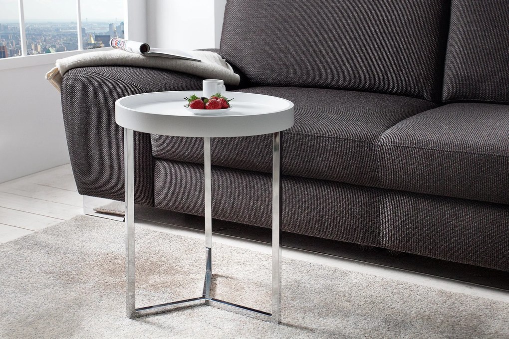Konferenční stolek modulární 40cm bílá stříbrná