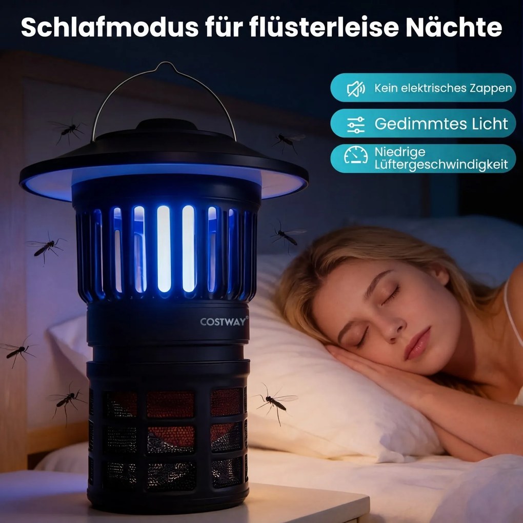 Costway Elektrický hubič hmyzu 2 v 1 Lampa proti komárům s LED světlem USB