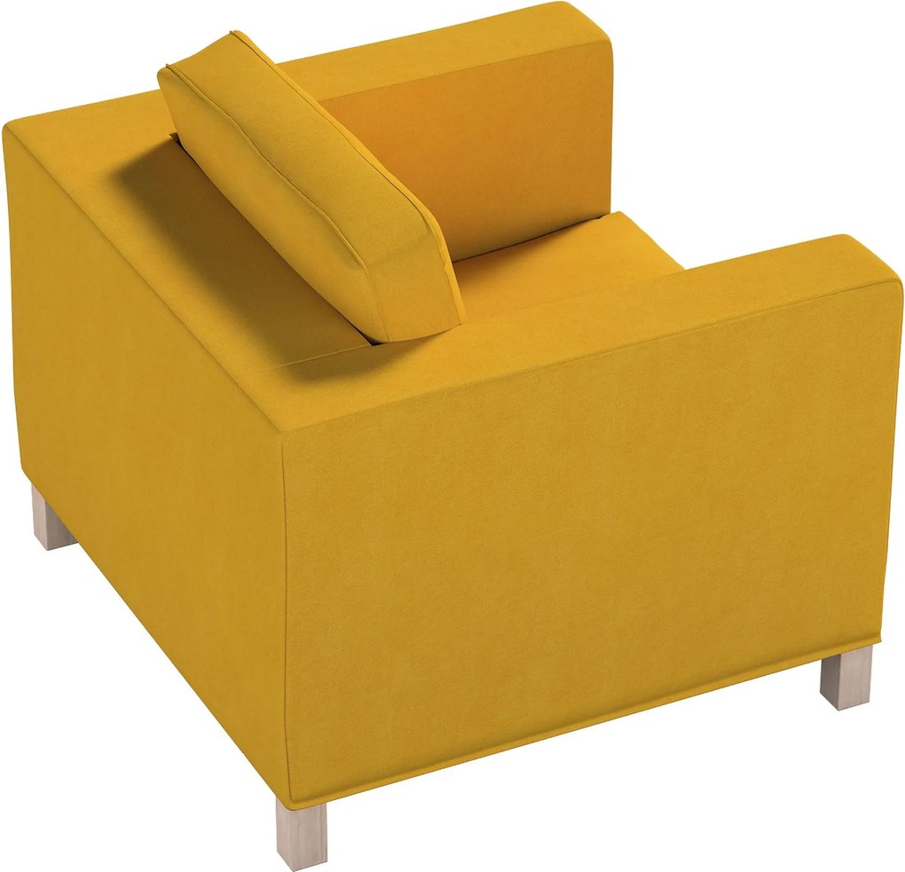 Potah na křesko IKEA Karlanda, krátký barva žlutá látka pletený vzor