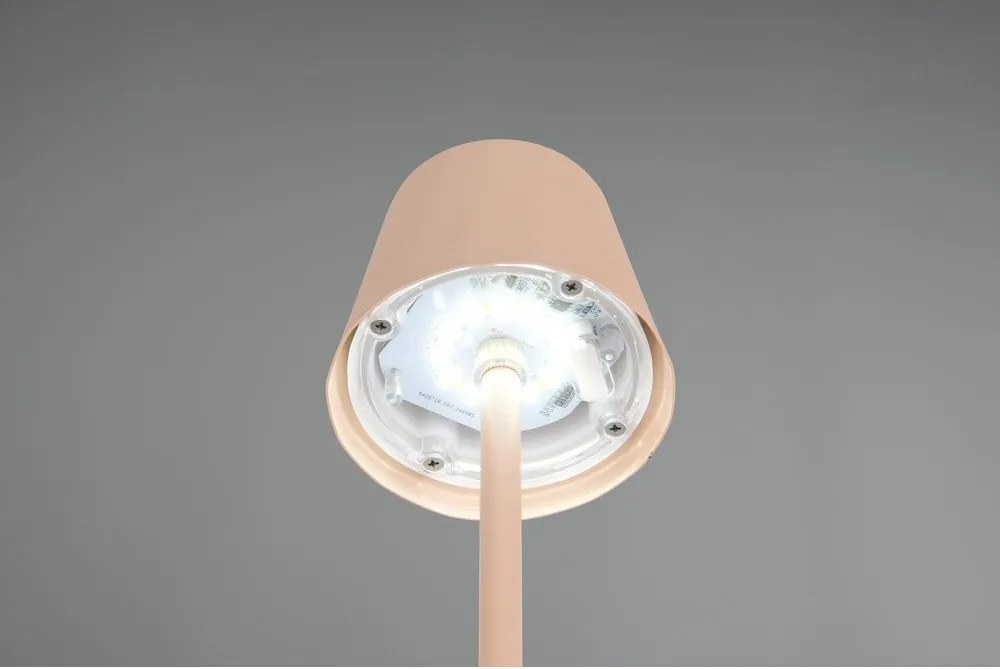 Krémová LED stolní lampa s kovovým stínidlem (výška 21 cm) Diaz – Reality