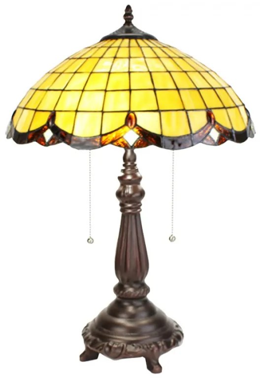 Stolní lampa Tiffany Beatrix žlutá – 41x57 cm