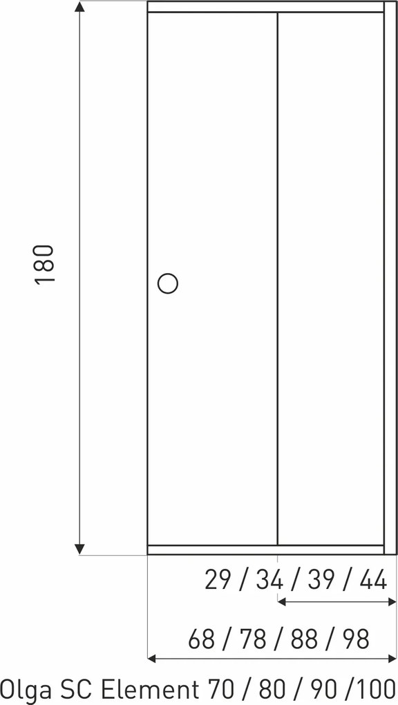 Novoterm Modul sprchového koutu NV-Olga SC Element CHR 70, chrom/transparent - bez vaničky
