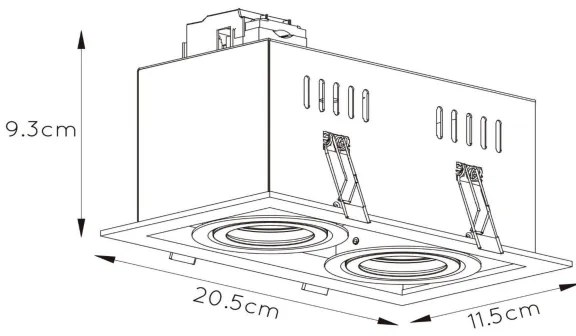 Lucide 09926/02/30 - Podhledové svítidlo CHIMNEY 2xGU10/50W/230V černá
