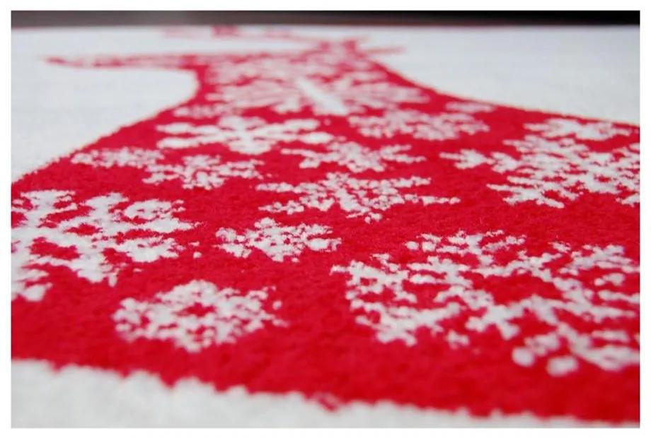 Kusový koberec Vánoční sobík krémový 80x150cm