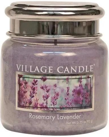 VILLAGE CANDLE Svíčka Village Candle - Rosemary Lavender 92gr, fialová barva, sklo, kov