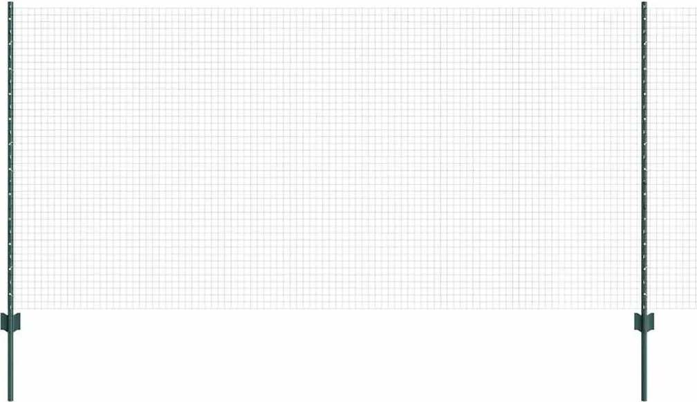 Svařovaná drátěná plotovina s tyčkami 50 x 1,2 m Zelená 3336521
