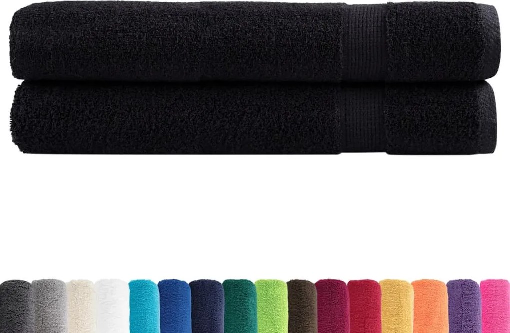 Premium ručníky SOLUND 2 ks černé 80 x 200 cm 600 g/m² 137434