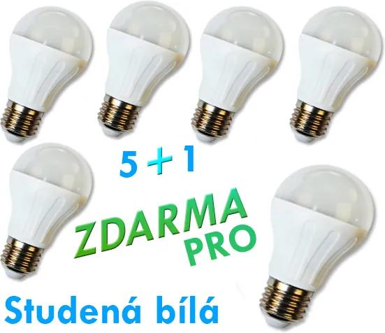 AKCE 5x VANKELED LED žárovka - E27 - 8W - 640Lm - PRO - studená bílá + 1 ZDARMA