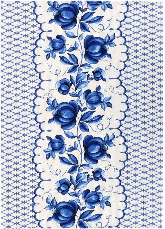 Bellatex Kuchyňská utěrka 1 ks Modrá,Bílá 50x70 cm