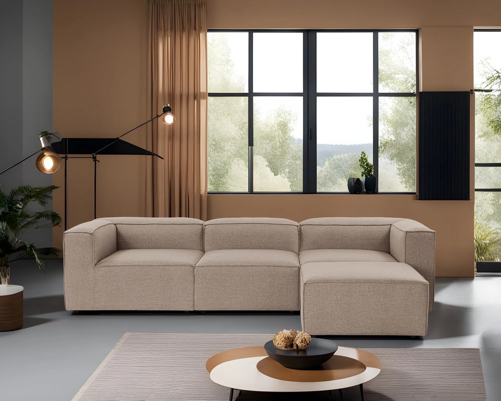 Atelier del Sofa Rohová sedací souprava Fora - Brown, Hnědá