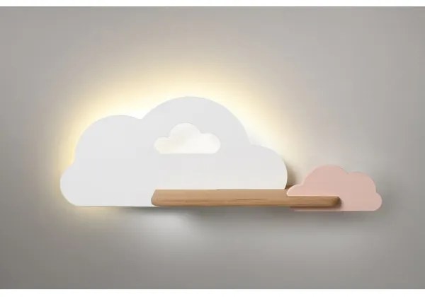 LED Dětské nástěnné svítidlo s poličkou CLOUD LED/5W/230V bílá/růžová