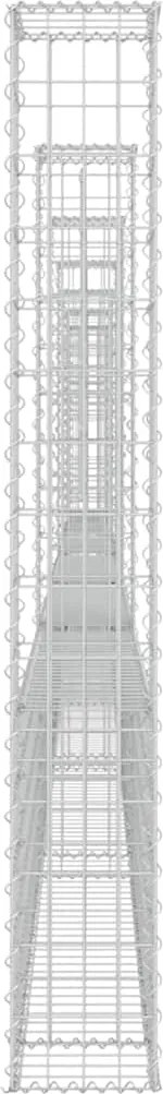 Gabionový koš ve tvaru U se 7 sloupky železo 740 x 20 x 150 cm 151287