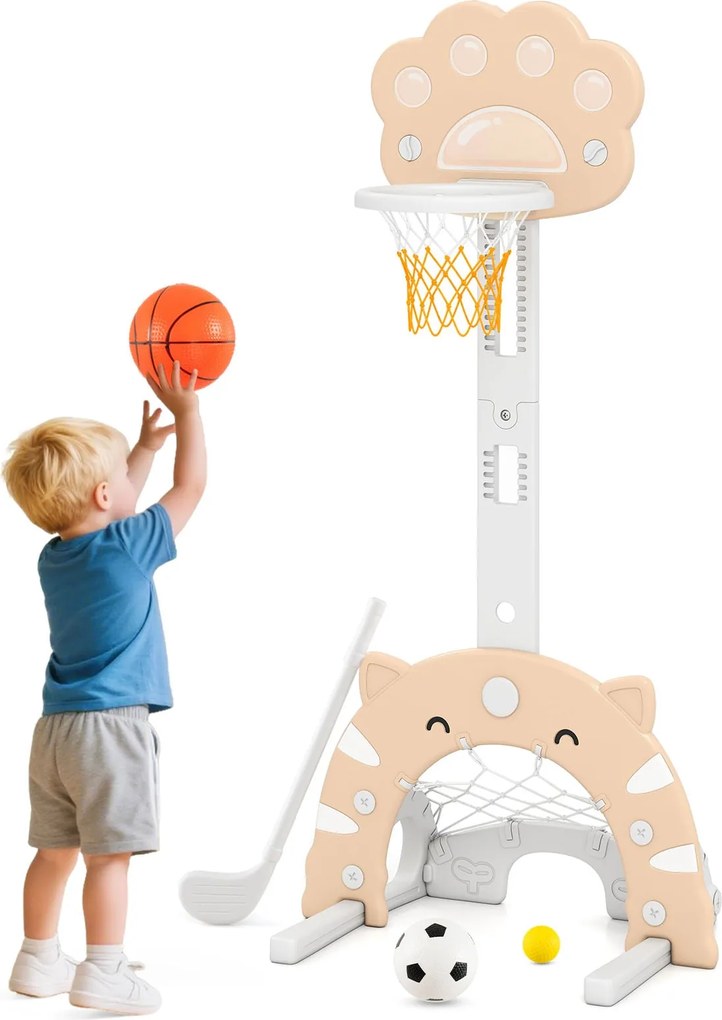 Costway 3 v 1 Dětský basketbalový koš Dětské sportovní centrum