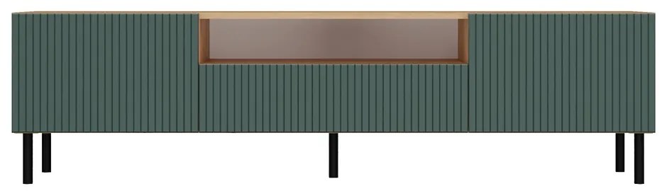 TV stolek KAMA 160 cm dub artisan/zelený