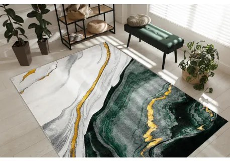 koberec EMERALD výhradní 1017 glamour, stylový mramor lahvově zelená velikost 180x270 cm | krásné koberce cz