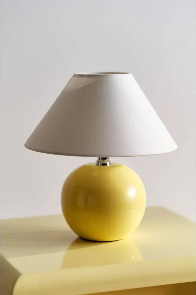 Žlutá/krémová keramická stolní lampa (výška 29 cm) Karamell – Jotex
