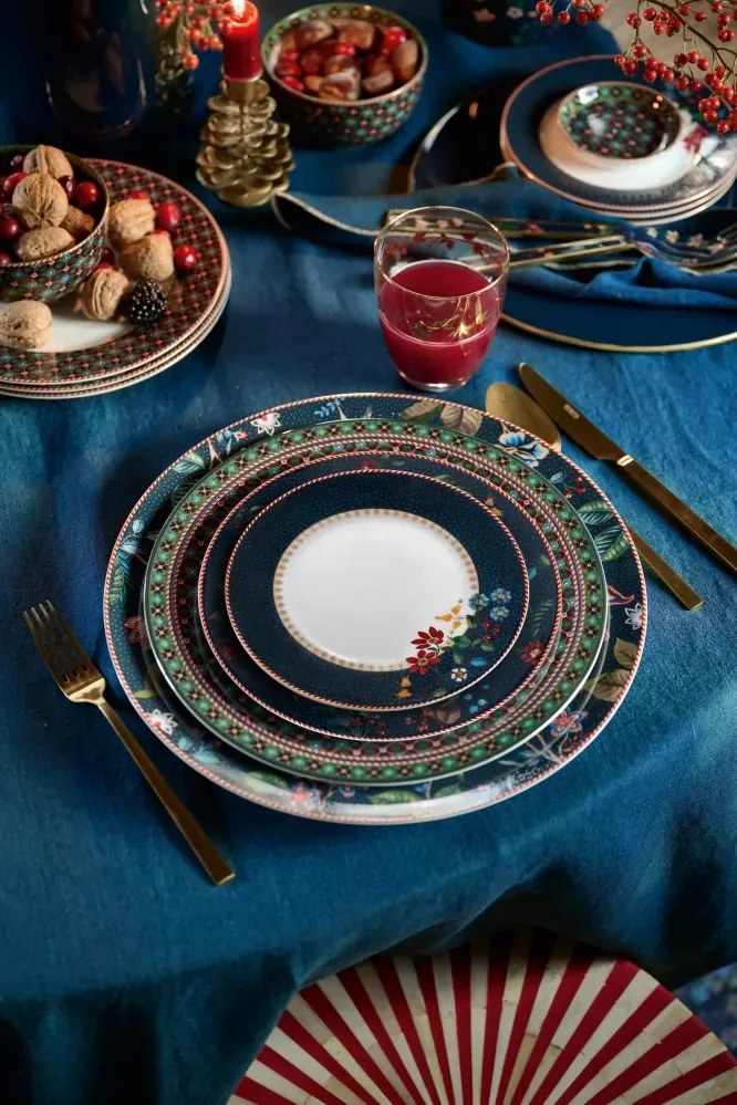 Pip Studio Berry Blues talíř ∅17cm, modrý (Porcelánový talíř Ø 17cm)