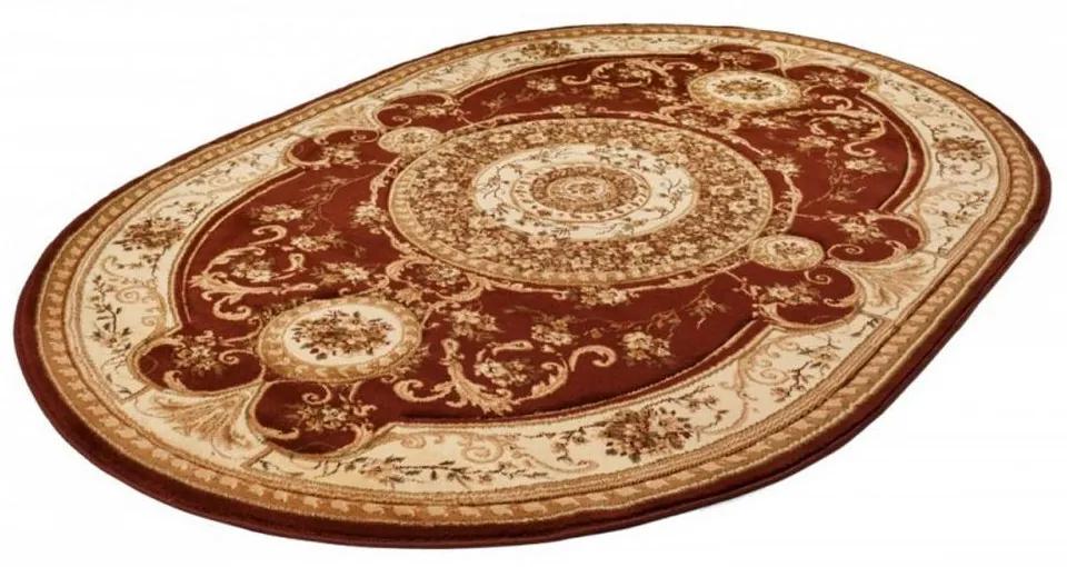 *Kusový koberec klasický vzor 3 hnědý ovál 200x300cm