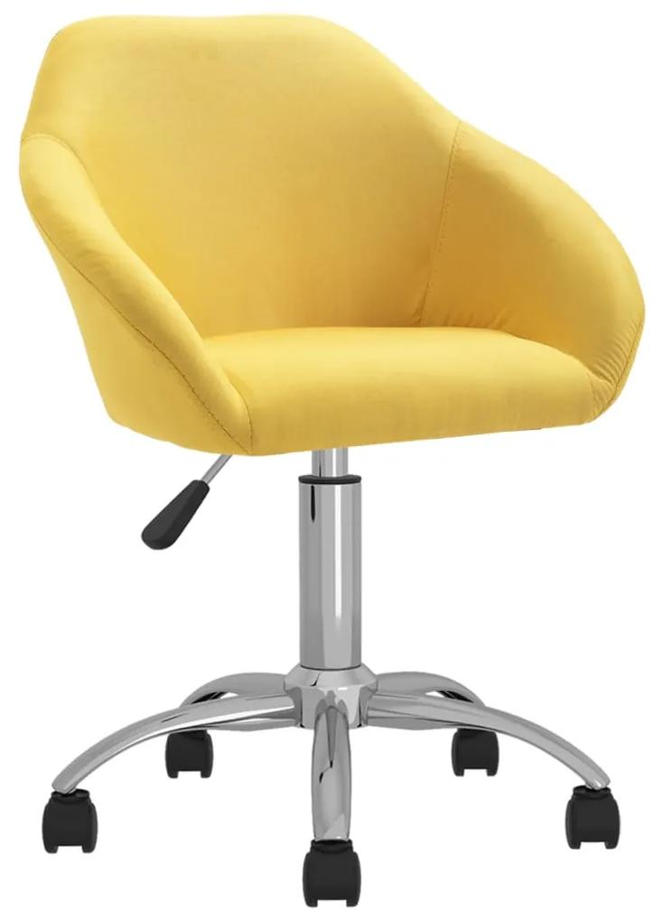 330492 vidaXL Otočná kancelářská židle žlutá textil