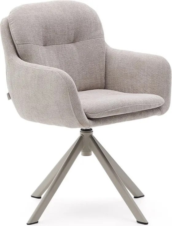 Béžové čalouněné jídelní křeslo s područkami Lexa – Kave Home