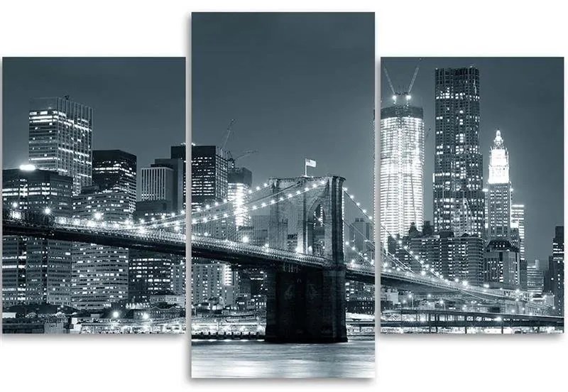 Gario Obraz na plátně New York v noci - 3 dílný Rozměry: 60 x 40 cm