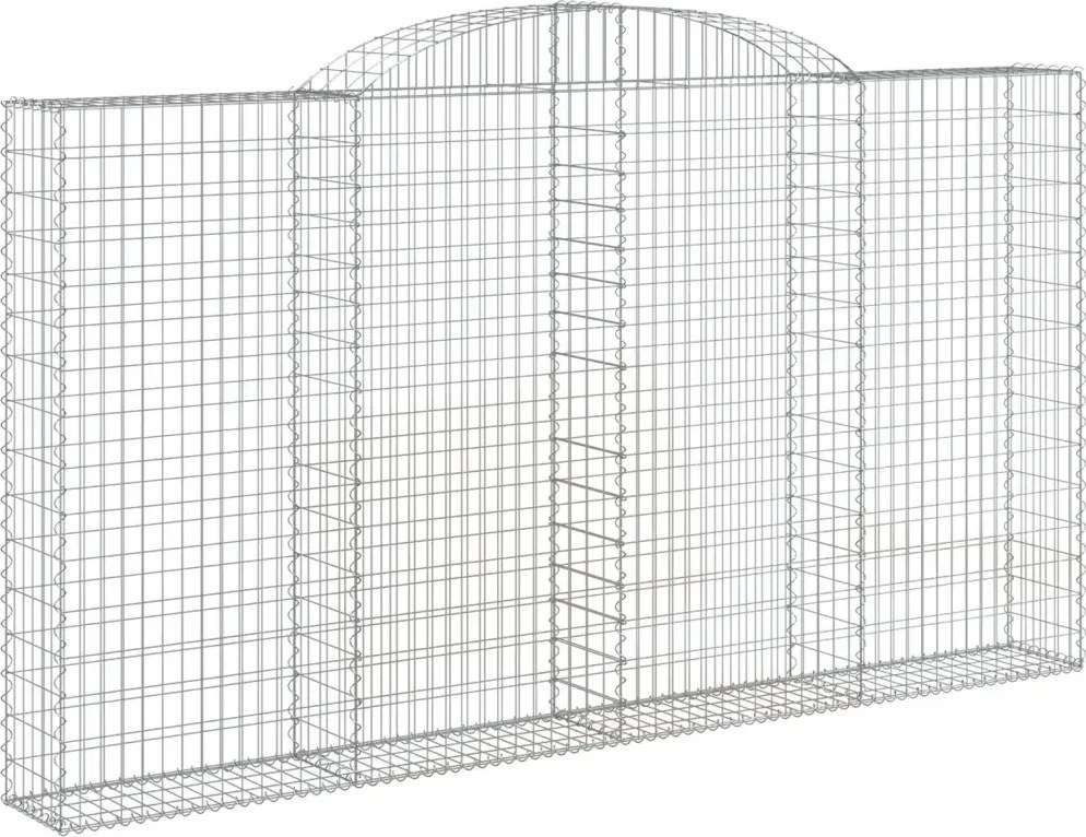 vidaXL Obloukový gabionový koš 300x30x160/180 cm, galvanizované železo