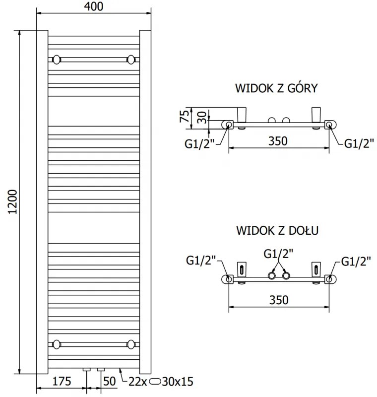 Mexen Hades, topné těleso 1200x400 mm, 465 W, antracitová, W104-1200-400-00-66