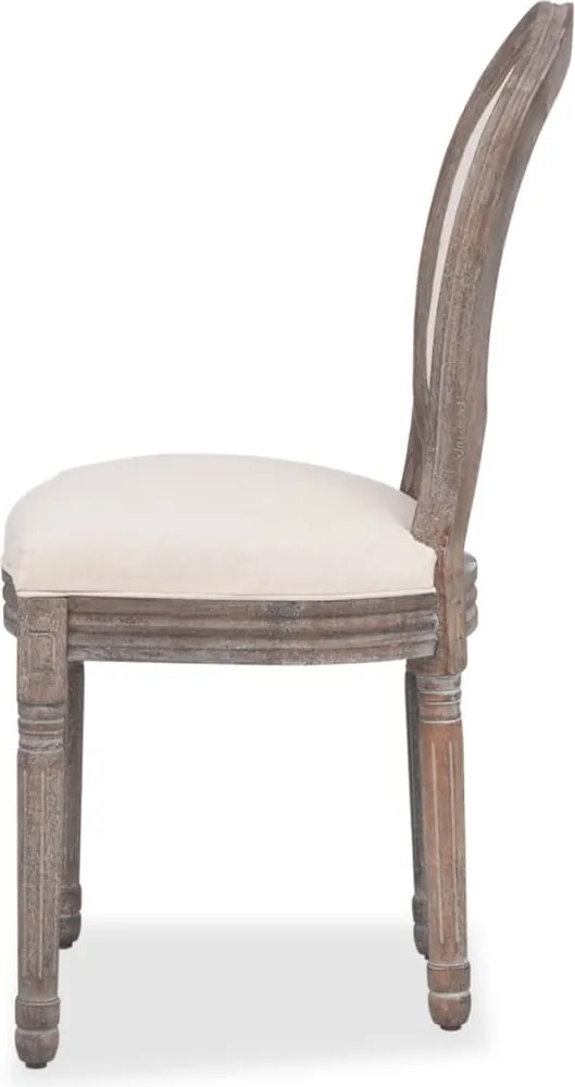 Jídelní židle 6 ks krémové textil 274620