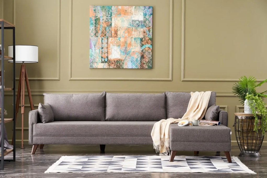 Hanah Home Designová pohovka BELLA hnědá pravá 275 cm 825BLC2584