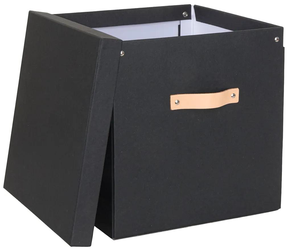 Úložná skládací krabice LOGAN ze 100% recyklovatelného papíru 31x31x31cm, černá