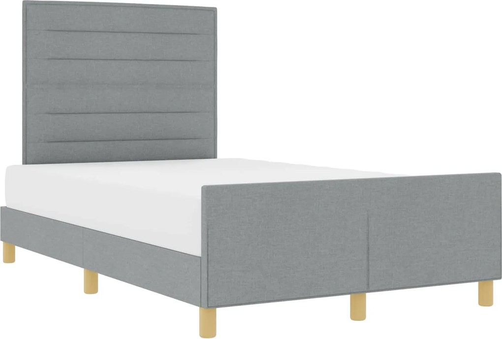 Rám postele s čelo Světle šedá 140 x 190 cm textil 3344648