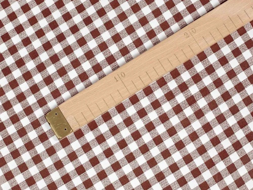 Biante Bavlněný povlak na polštář s lemem Sandra SA-059 Hnědo-bílé kostičky 30 x 50 cm
