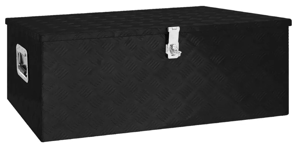 Úložný box černý 100 x 55 x 37 cm hliník 152257