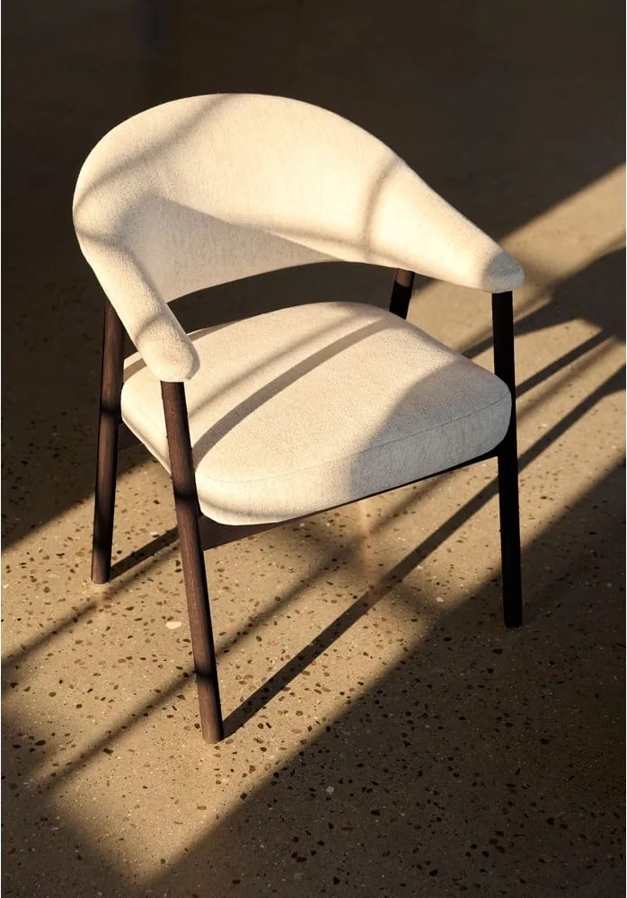 Krémová jídelní křesla v sadě 2 ks s područkami z dubového dřeva Elk – Unique Furniture