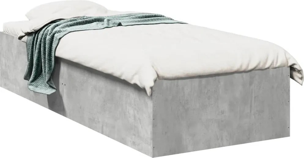 Rám postele betonově šedý 100 x 200 cm kompozitní dřevo 3281052