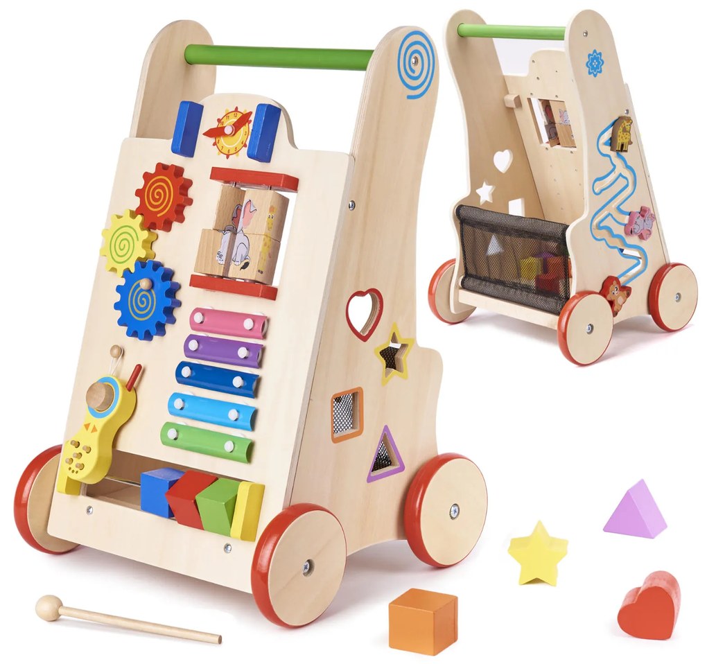 Creative Corner Dřevěná vzdělávací kostka 6v1 pro kočárek